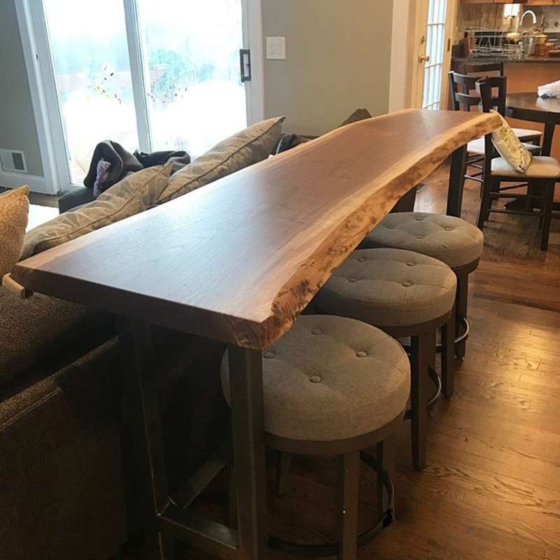 Irregular Whole Board Original Solid Wood Bar Counter Wall Iron Long ...