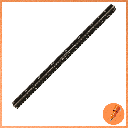 STAEDTLER 0-Start Aluminum Triangular Scale Ruler - Black & Silver ...