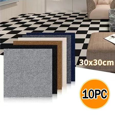 10PCS Carpet Floor Mat Sticker 30x30cm Decoration Anti-Slip Floor Mat ...