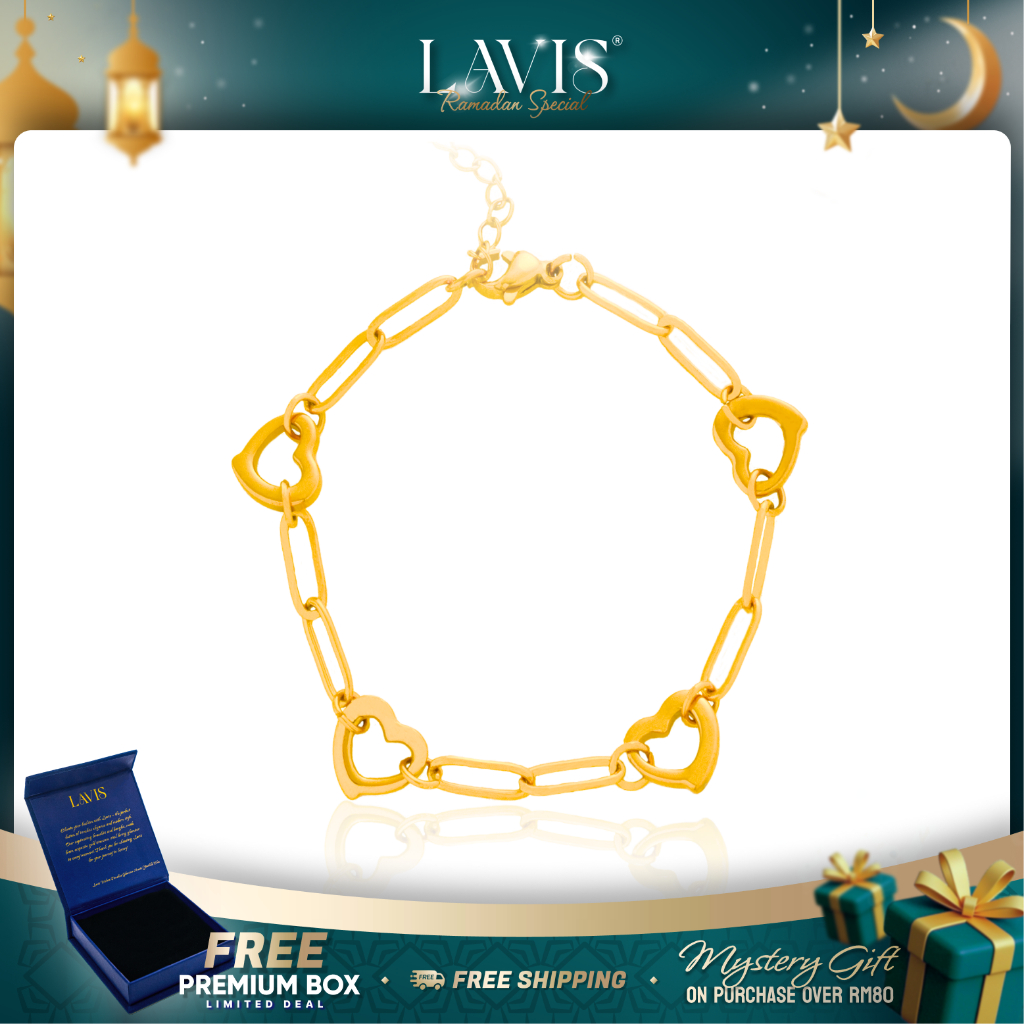 Lavis Molto Bracelet Titanium Gold Colour Gelang Tangan Rantai ...