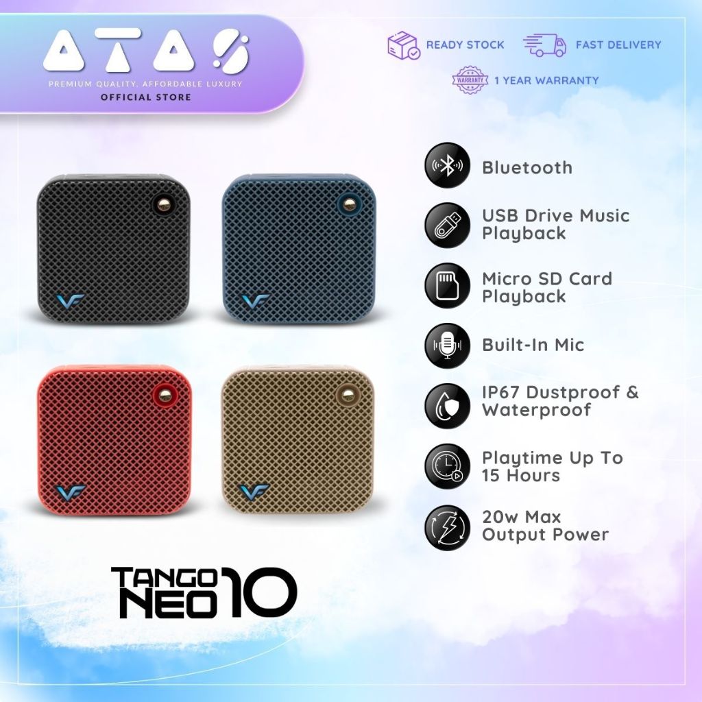 Vinnfier VF Tango Neo 10 IPX67 Dustproof Waterproof Portable Bluetooth ...
