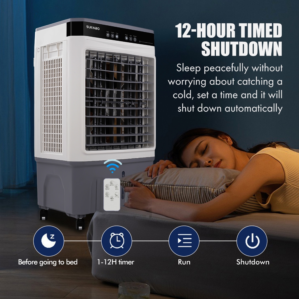 SUKINBO Air Cooler 50L / 60L Water Tank Powerful Portable Cooling ...
