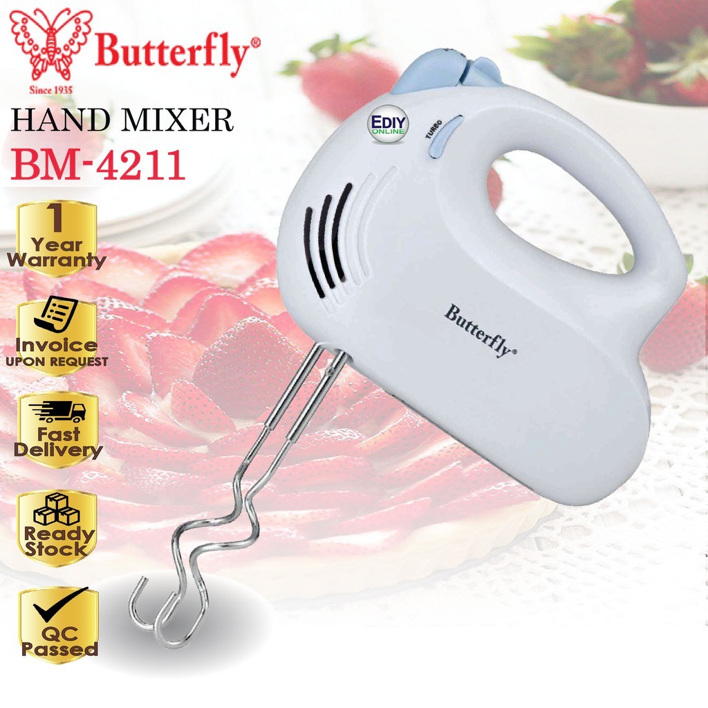 Hand Mixer Butterfly BM-4211 BM4211 with 5 Speed 200W Bakery Cake Baker ...