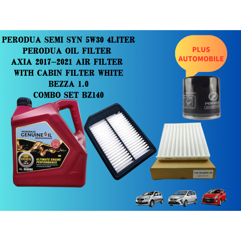 PERODUA SEMI SYN 5W30 4LITER PERODUA OIL FILTER AXIA 2017-2021 AIR ...