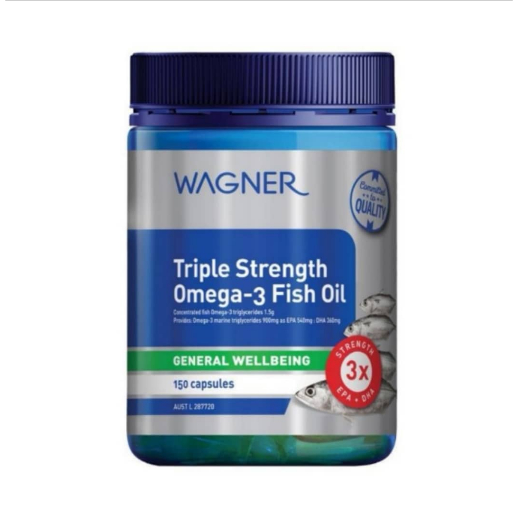 Wagner Triple Strength Omega-3 Fish Oil 150 Capsules | EXP DATE : 06/ ...