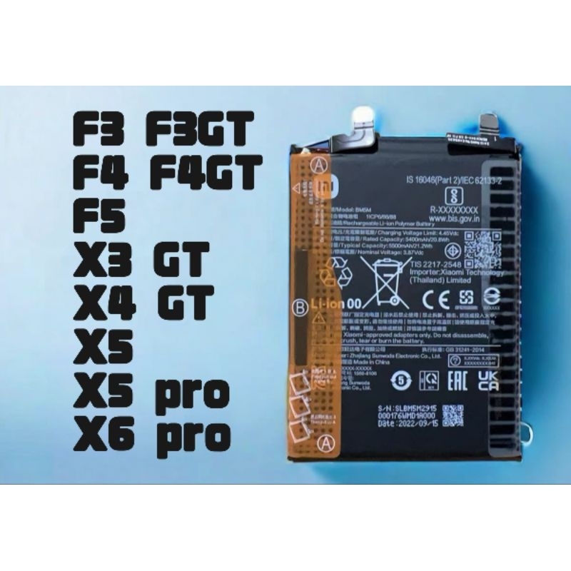 Ready Stock 100% original battery for POCO F3/F3 GT/F4/F4GT/F5pro/F6pro ...
