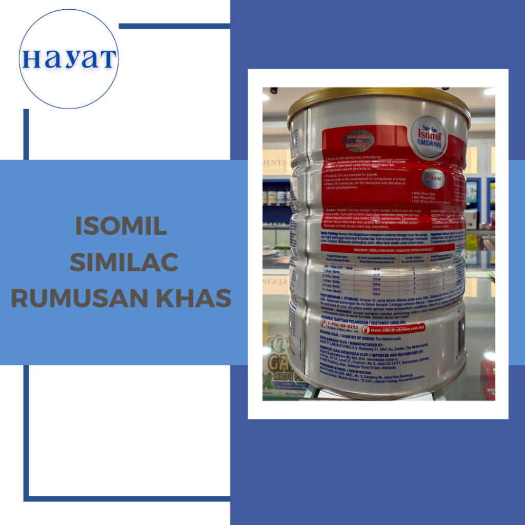 Abbott Similac Isomil Rumusan Khas Infant’s Milk Formula 850g For Age 0 ...