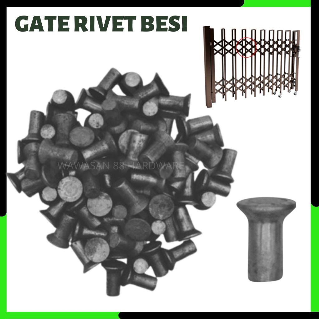 Gate Rivet Besi Pagar Paku Ribet Pagar Flexible Metal Rivet Flat Head ...