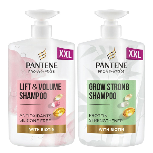 Pantene Biotin Bamboo Shampoo Grow Strong Sheer Volume | Biotin & Rose ...