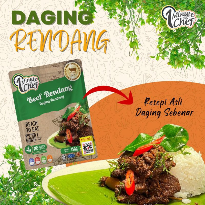 Daging Rendang premium 1 minute chef ( Ready to Eat,) | Shopee Malaysia