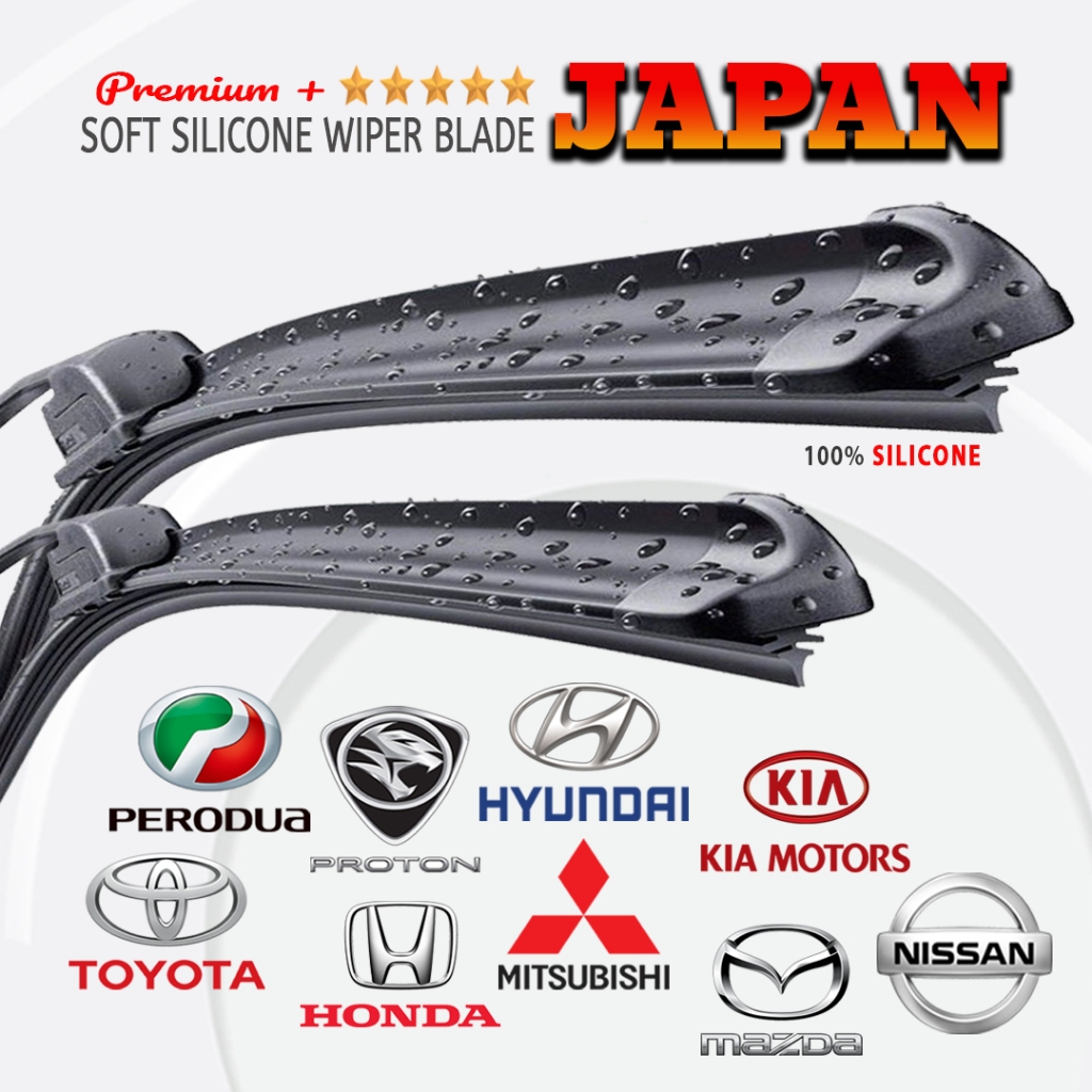 Japan Soft Silicone Car Wiper Wiper Perodua Proton Toyota Nissan ...