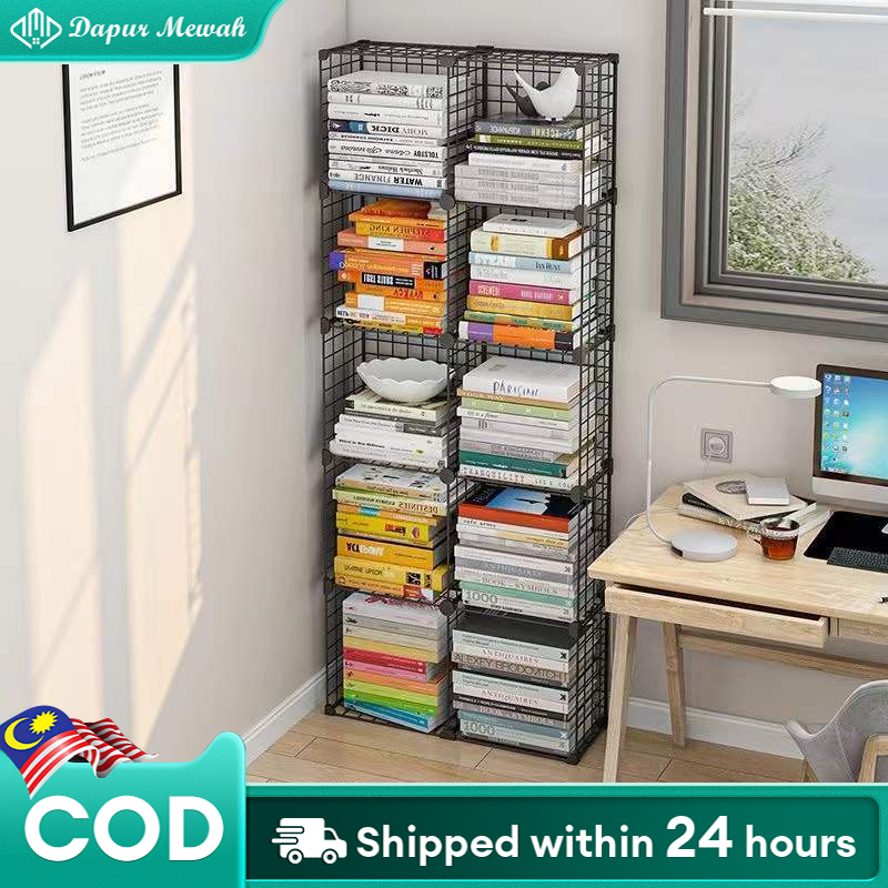 [Ready Stock] Storage Rack Cube DIY Wire Grid Metal Multi-Function ...