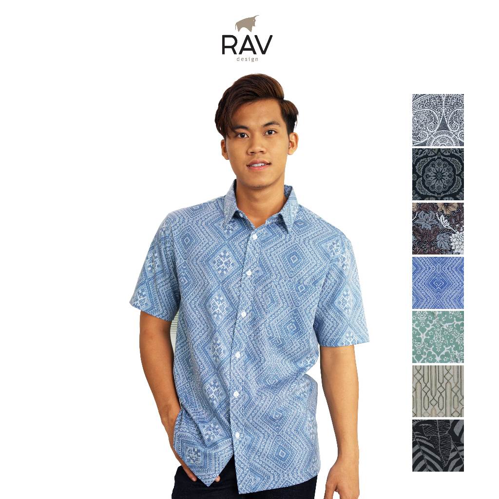 RAV Design Woven Batik Shirts with Artisan Lokal Print with Pocket ...
