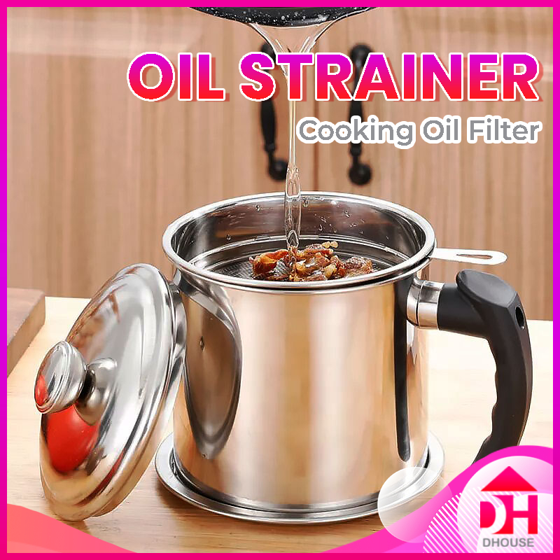 304 Stainless Steel Cooking Oil Filter Pot Grease Storage Container ...