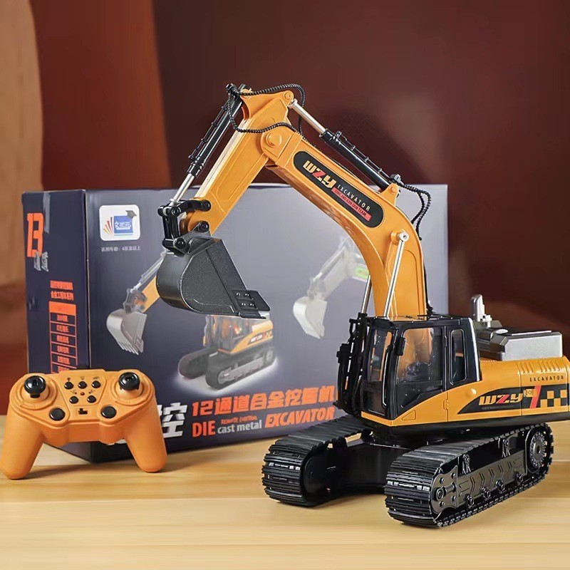 Remote Control Die Cast Metal Alloy Excavator Model Truck Car Play ...