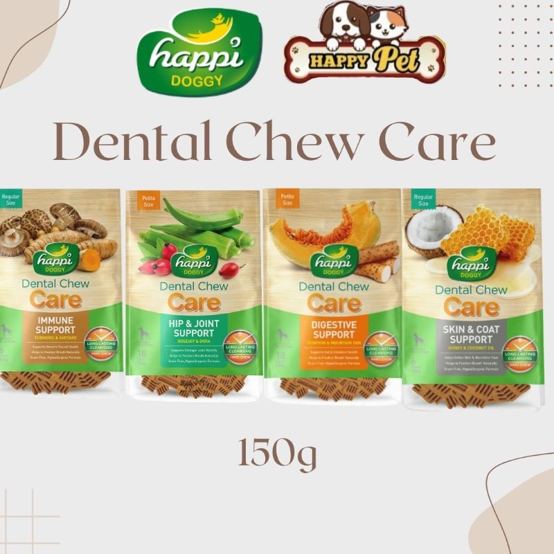 HAPPI DOGGY DENTAL CHEW CARE 150g DOGS ALL LIFE STAGES (PETITE 2.5 ...