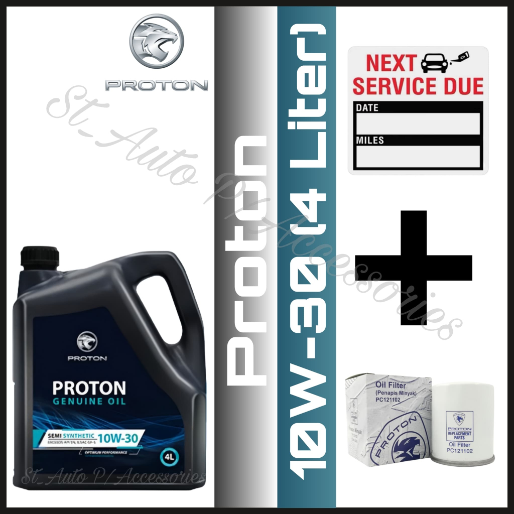 Proton SN 10W30 Semi Synthetic Genuine Engine Oil (4 Liter) Saga BLM ...