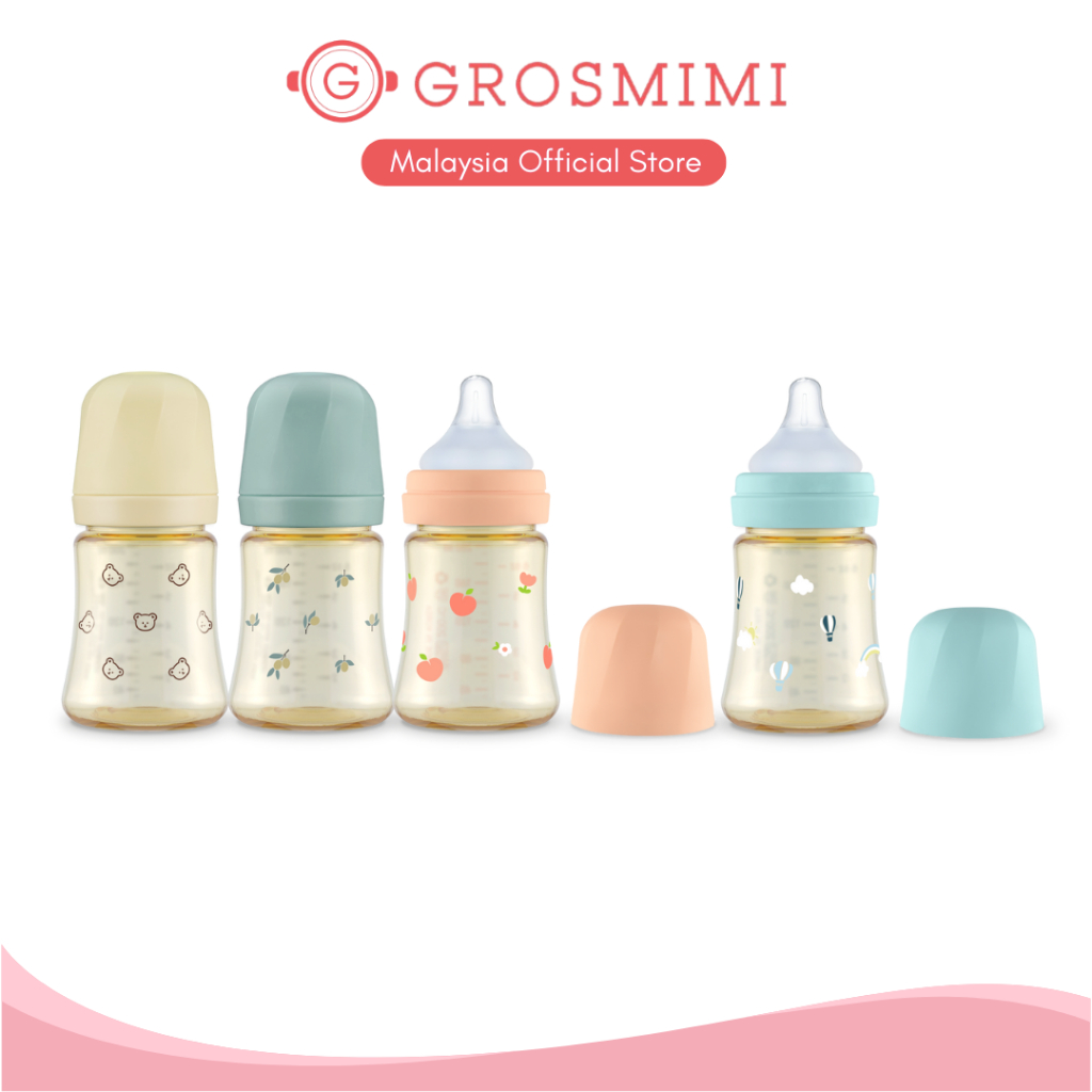 Grosmimi PPSU Baby Feeding Bottle Single Pack 200ml - Anti Colic, BPA Free, Heat Resistant (with ...