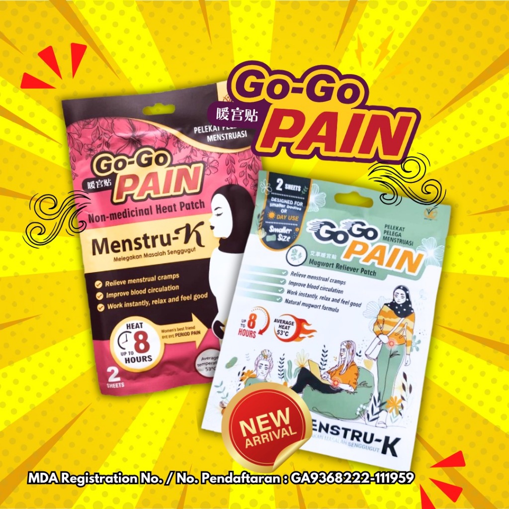 Go-go Pain Non Medicinal Heat Patch 2pcs Menstru-K Pelekat Pelega ...