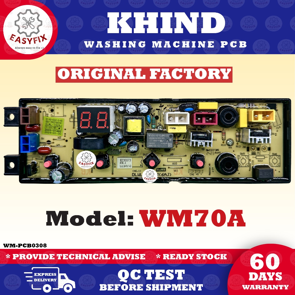 WM70A KHIND WASHING MACHINE PCB BOARD (CONTROL BOARD / PCB BOARD) PANEL ...
