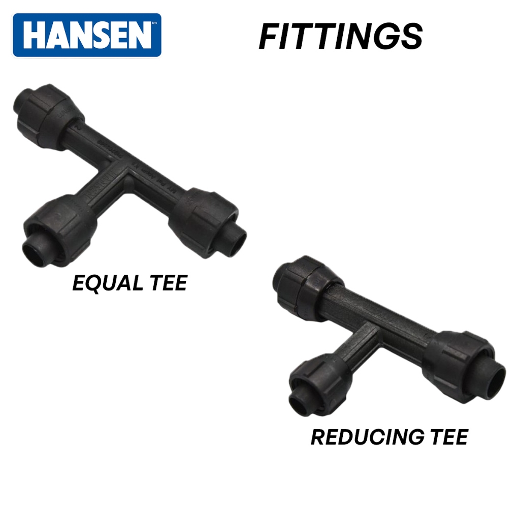 Hansen Fittings System HDPE Poly Pipe Equal Tee Reducing Tee 20/25/32 ...