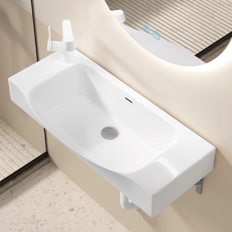 Wall-mounted wash basin small apartment balcony bathroom ceramic simple ...