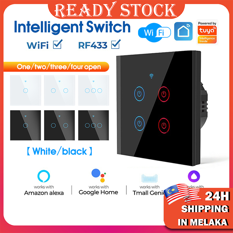 Tuya WiFi Touch Smart Switch Light Without No Neutral Wire Glass Wall ...
