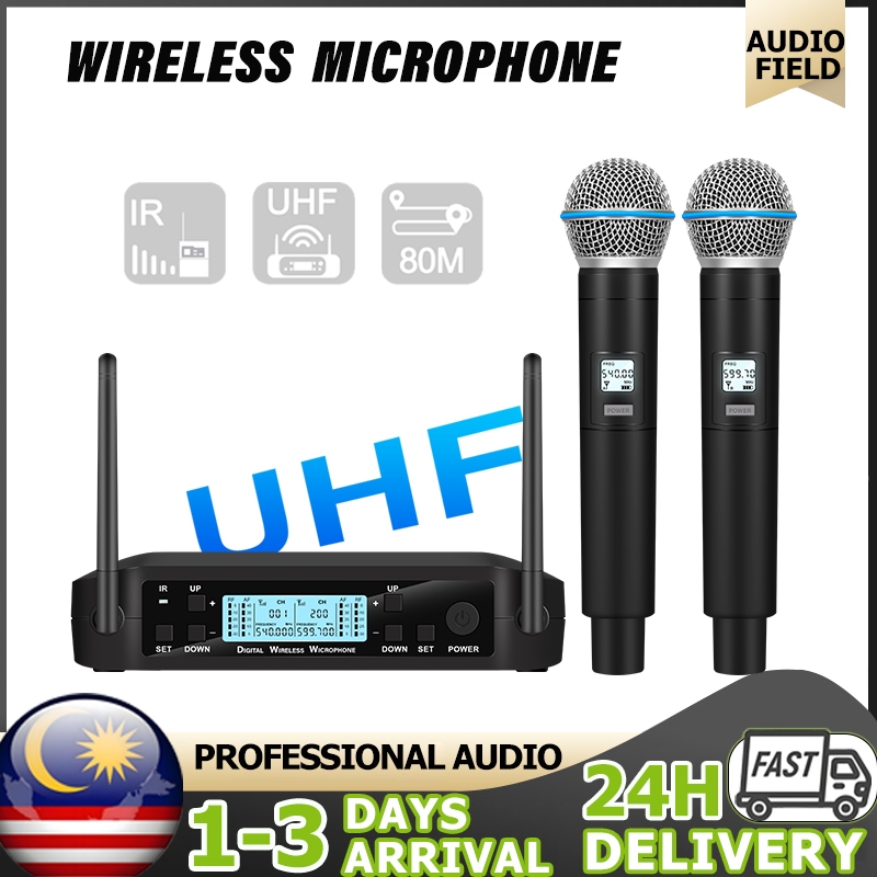 UHF wireless handheld microphone system,200 frequencies, long distance, automatic scanning ...