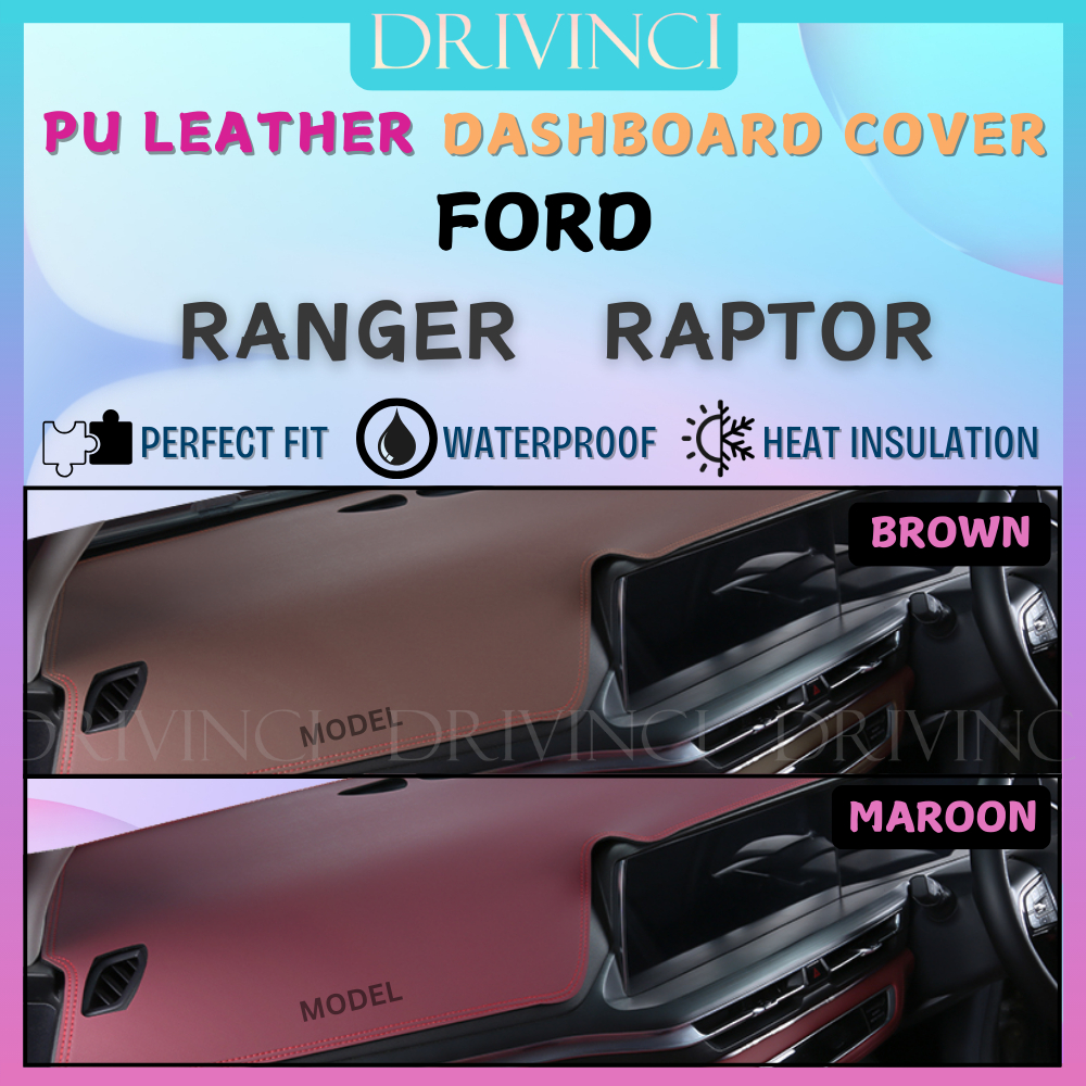 FORD Ranger Raptor T6 T7 T8 T9 Wildtrak PU Leather Maroon Brown ...