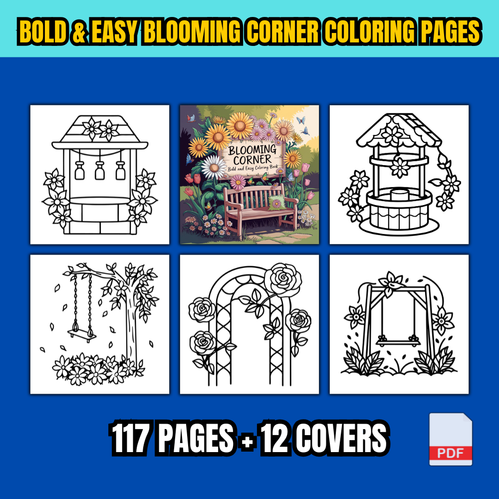 [PDF] 117 Bold & Easy Blooming Corner Coloring Pages For Kids | Shopee ...