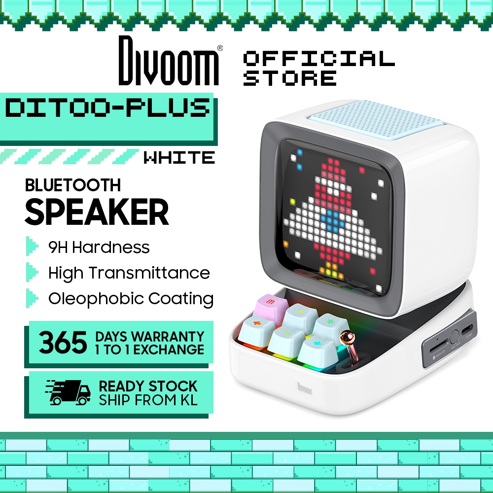 Divoom Ditoo Plus Global Version Pixel Art Bluetooth Speaker -White ...
