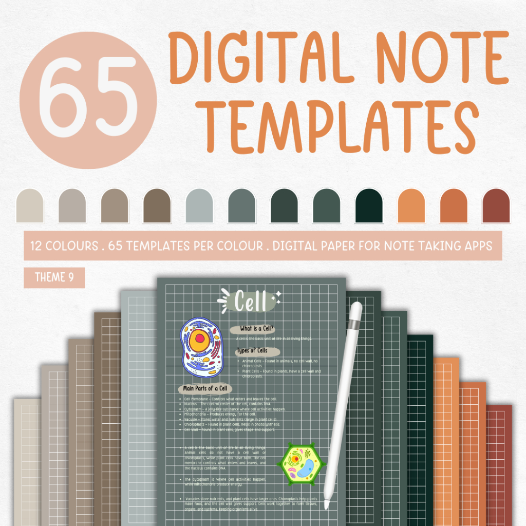 Digital Note Paper Templates Notetaking for goodnotes notability note ...