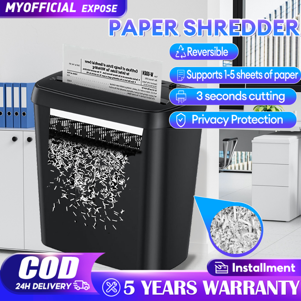 Paper Shredder Machine Paper Cutter 5 Sheets Auto Shredded For Home ...