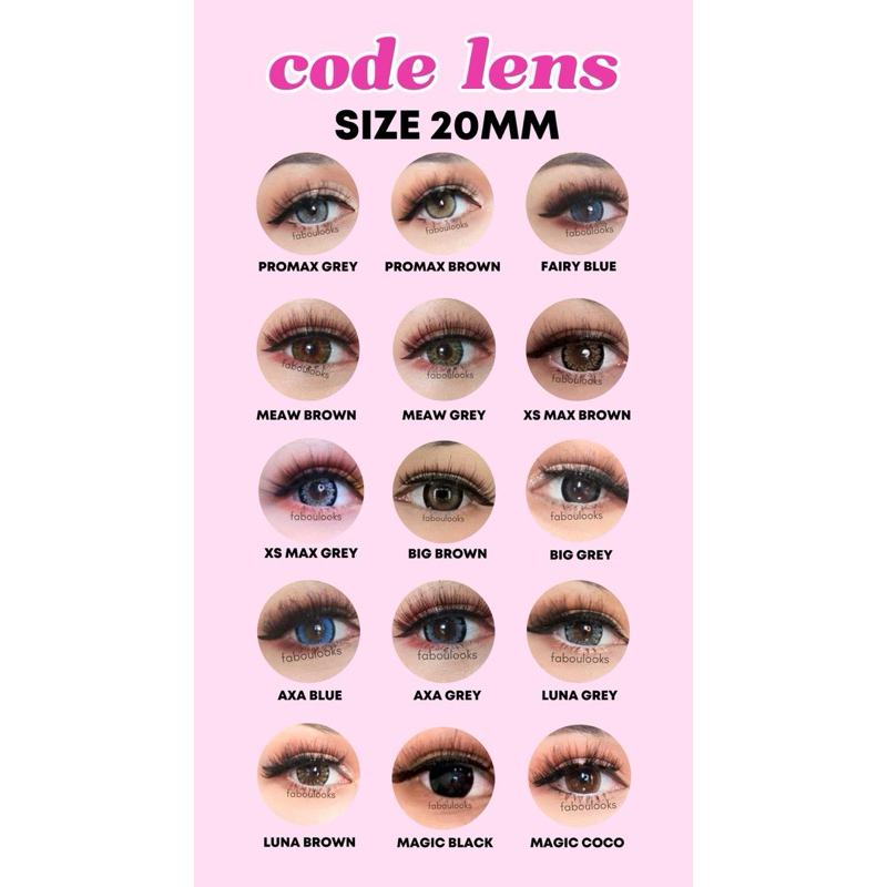 20MM FABOULOOKS LENS HIGH QUALITY MDA APPROVED ( 18 & 20 MM ) | Shopee ...