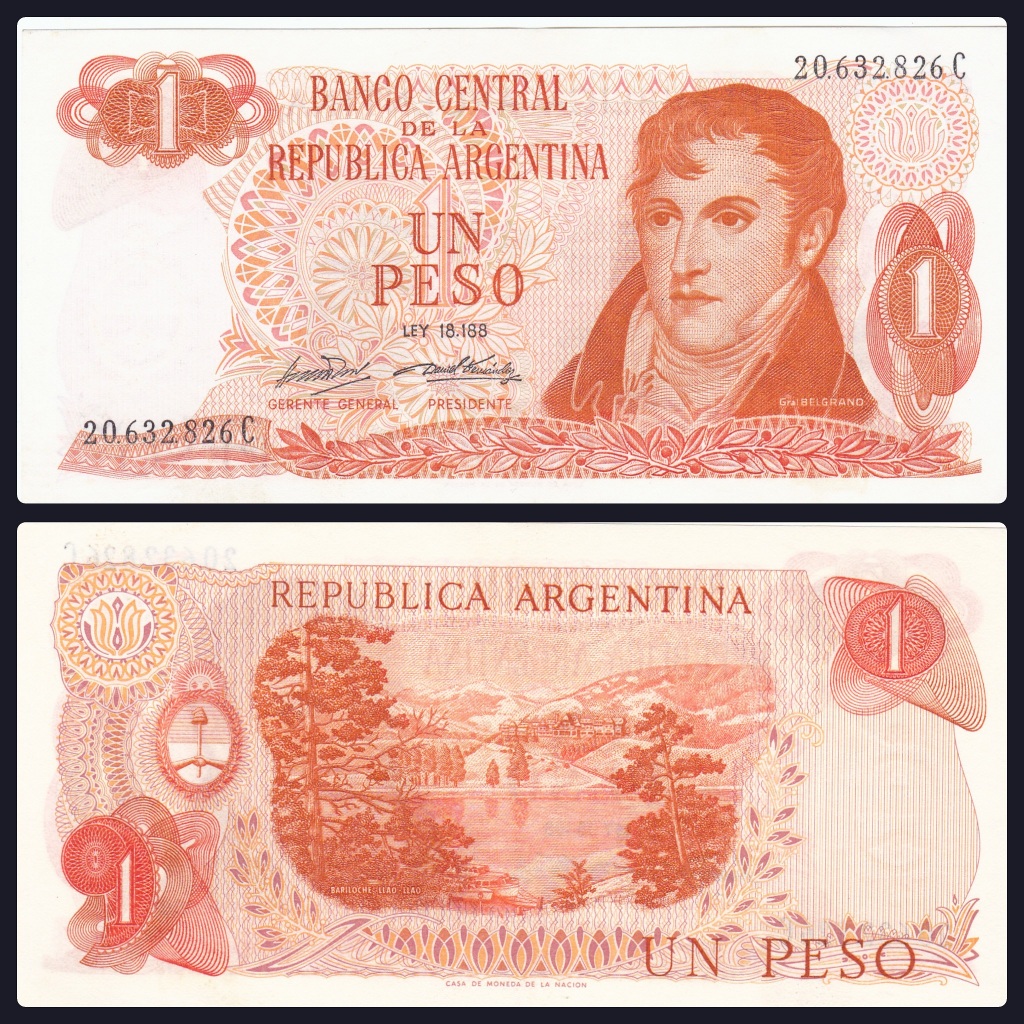 Argentina Banknote, 1 Peso (1971-1972), AUNC. | Shopee Malaysia