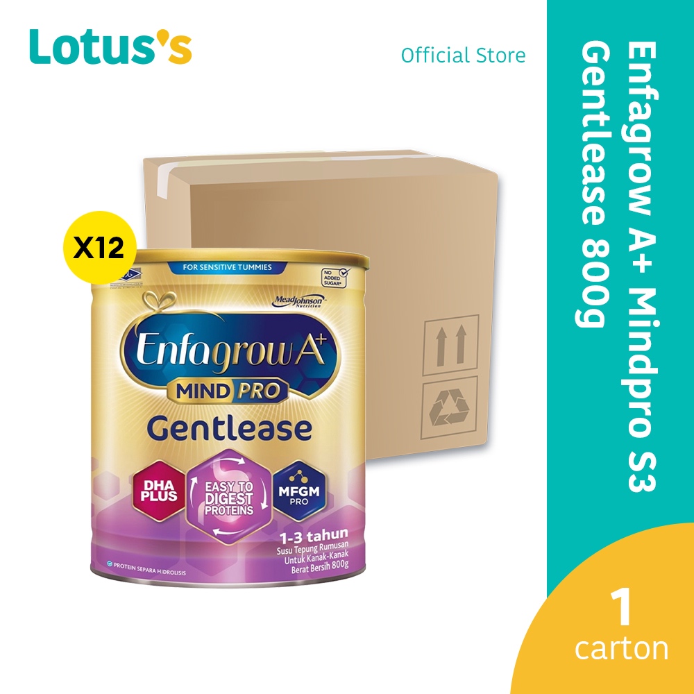 Enfagrow A+ MindPro Step 3 Gentlease 800g X 12 | Shopee Malaysia