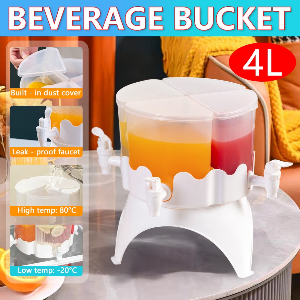 4L Water Dispenser with Faucet Cold Kettle Beverage Dispenser Rothable ...