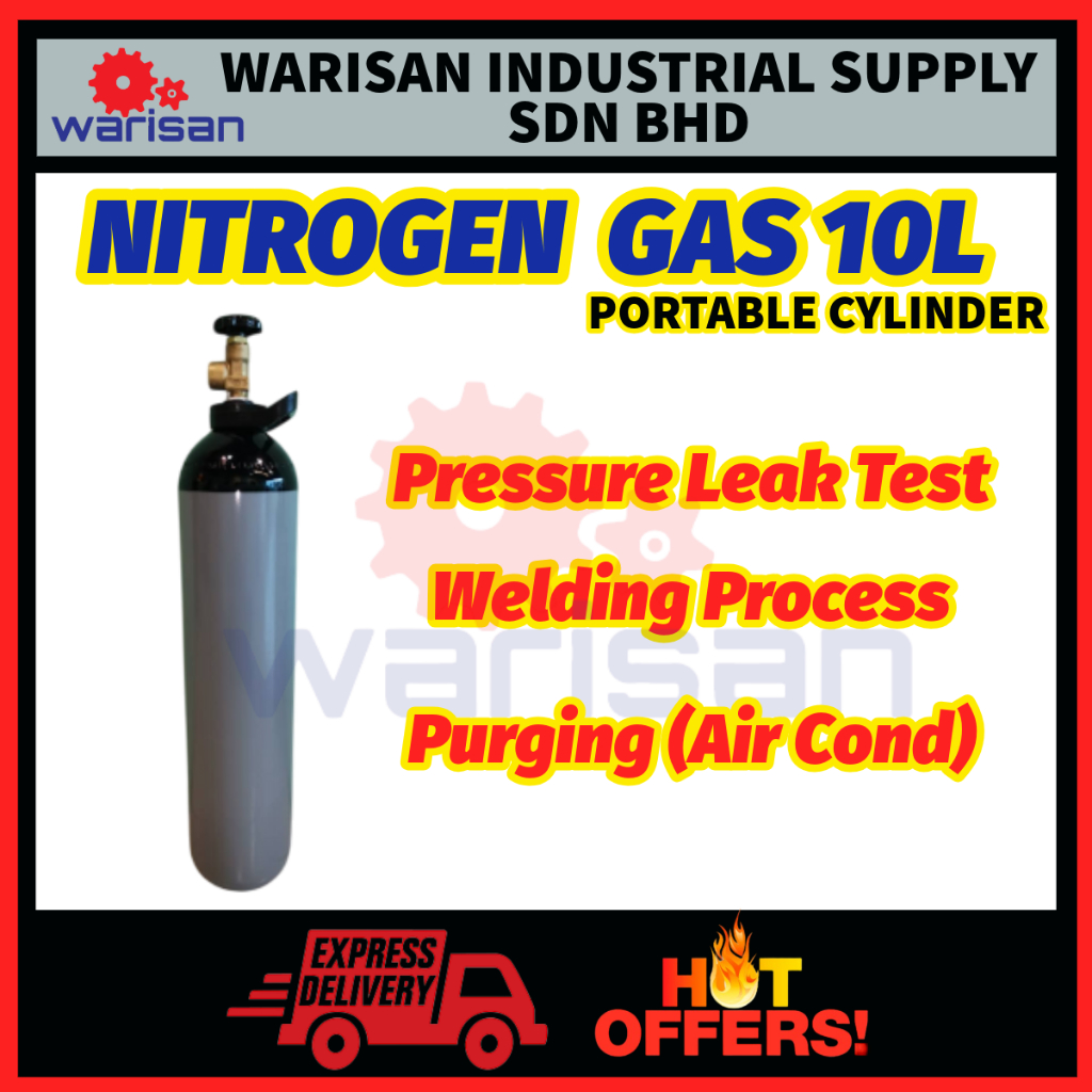 NITROGEN GAS PORTABLE CYLINDER 10L - Pressure Leak Test / Purging (Air ...