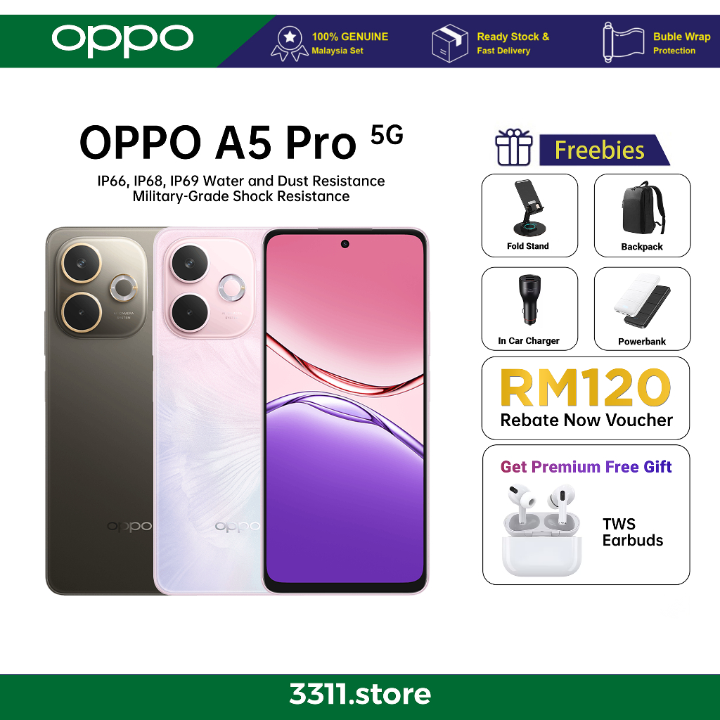 OPPO A5 Pro 5G Smartphone | 8GB RAM + 256GB ROM | IP66, IP68, IP69 Water and Dust Resistance ...