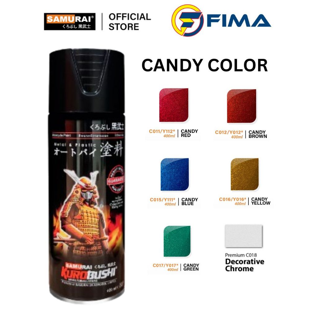 SAMURAI SPRAY CANDY COLOUR / CHROME COLOUR | Shopee Malaysia