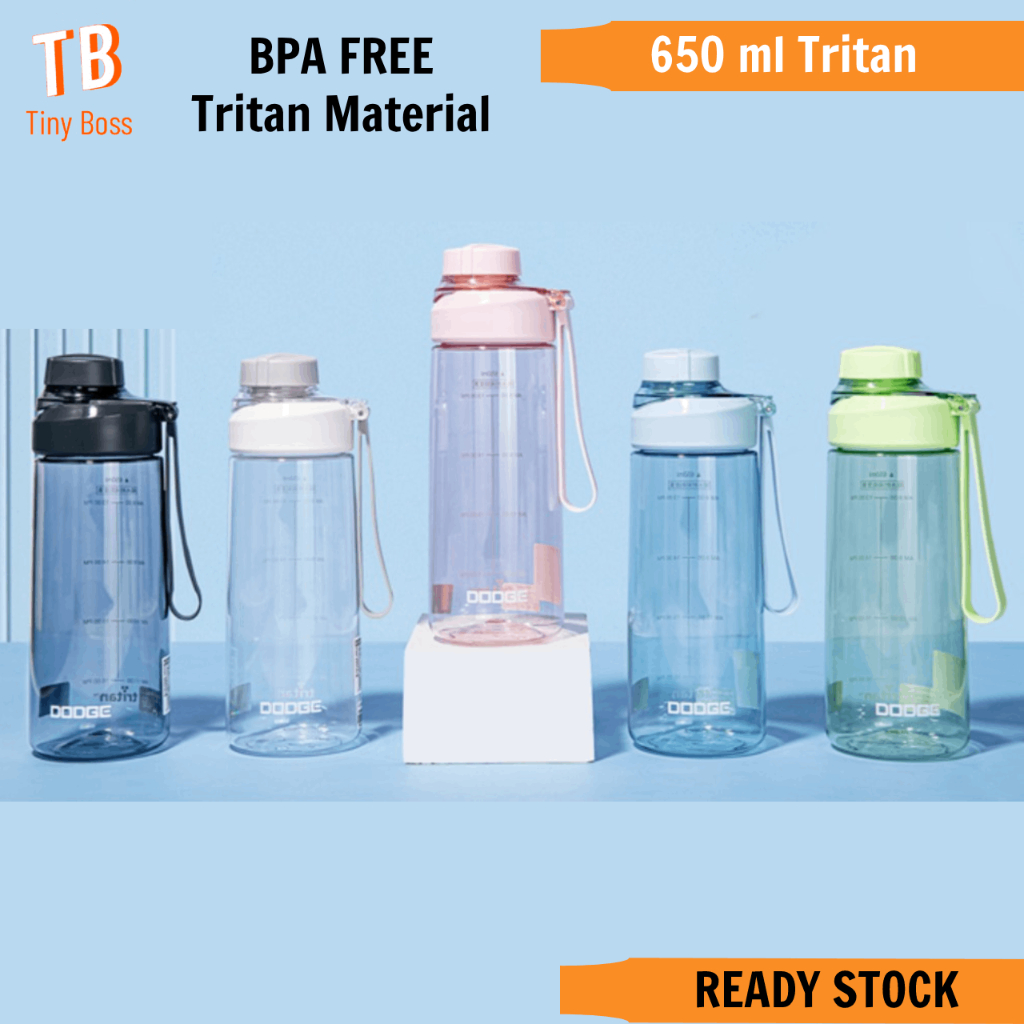 Dodge Tritan Bottle 650ML Tritan BPA-Free Plastic Water Bottle Up to 90°C - Botol Minuman Air ...