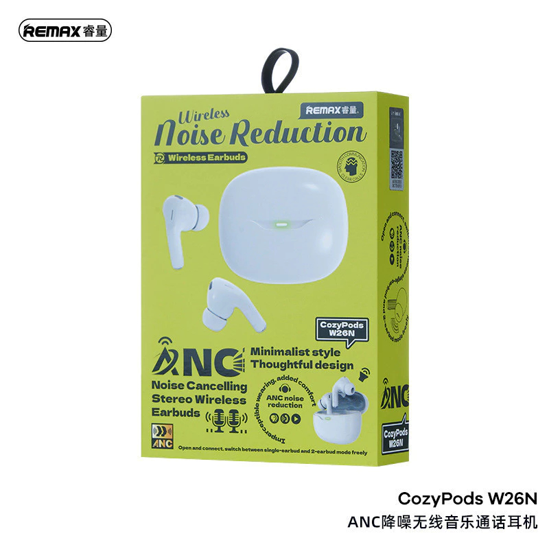 ORIGINAL Remax Cozypods W26N ANC Wireless Earbuds Noise Reduction Mini ...