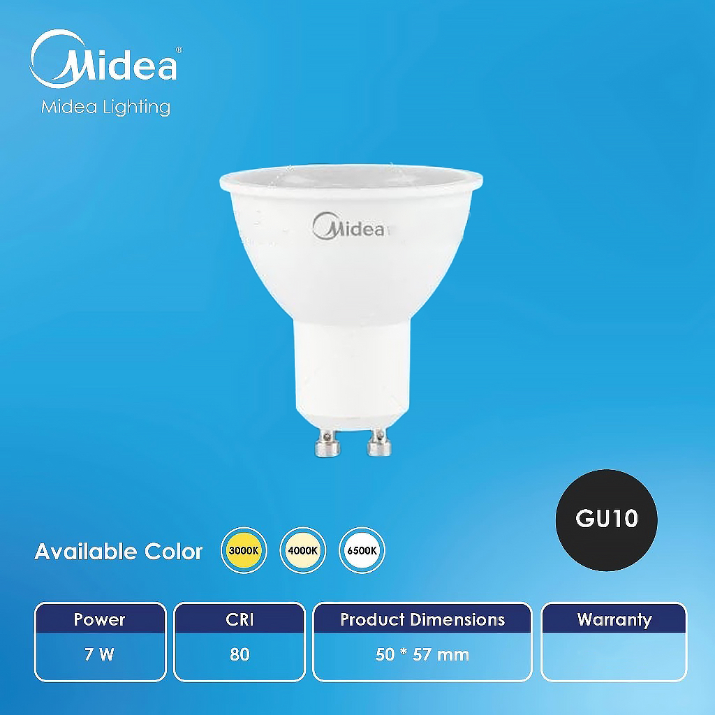 Midea Lighting GU10 7W / MIDEA PREMIUM 7W GU10 LED BULB/LED LIGHT/LED ...