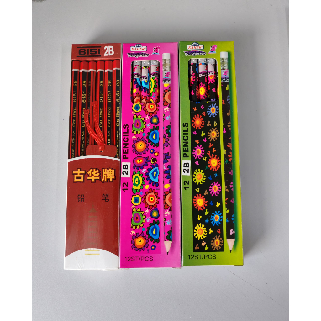 12 BATANG PENSIL 2B BESERTA PEMADAM | Shopee Malaysia