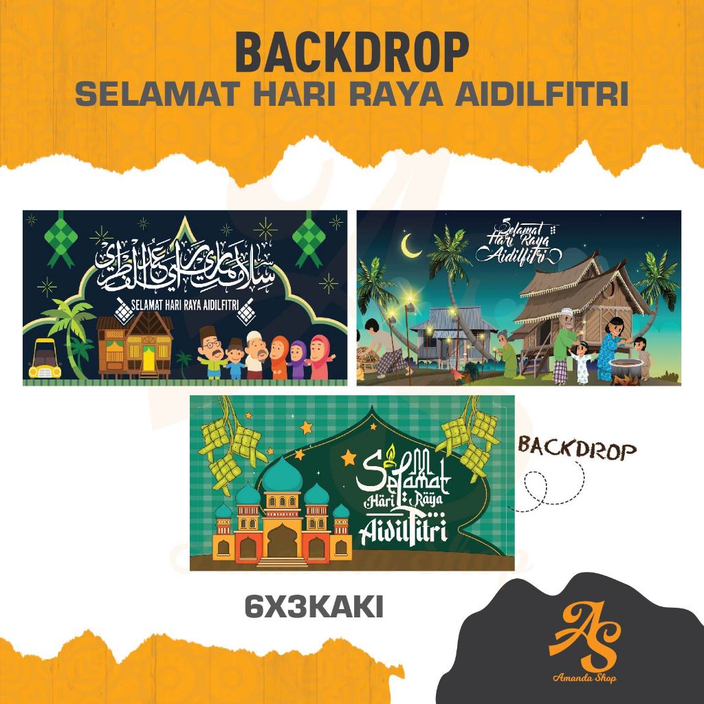 6X3ft BACKDROP HARI RAYA AIDILFITRI PHOTOGRAPHY DECORATION BANNER ...