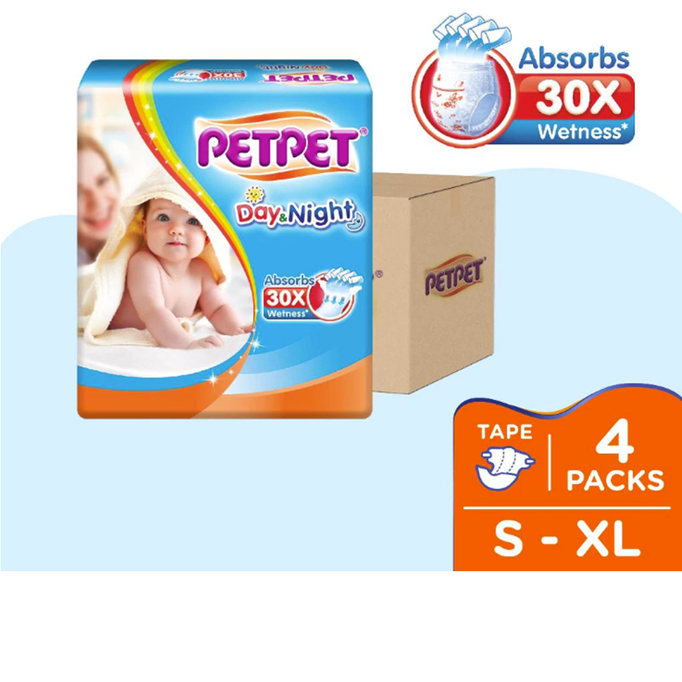PETPET Day&Night Tape Mega Pack - S76/M66/L54.XL42 (4 Packs) | Shopee ...