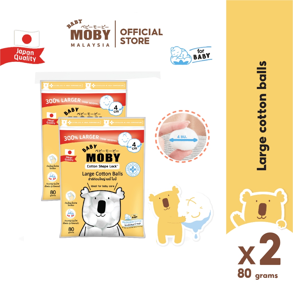 Baby Moby Large Cotton Balls (80g)(2packs) | Shopee Malaysia