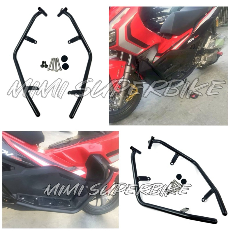 HONDA ADV150 ADV 150 CRASH BAR HEAVY DUTY & SPORTLIGHT LED CRASHBAR SPOTLIGHT SPOT SPORT LIGHT ...