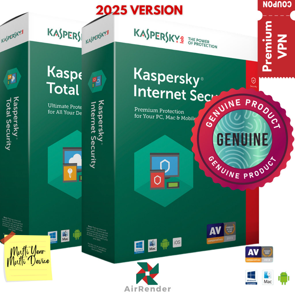 Kaspersky Antivirus | Internet Security | Total Security | Standard | Plus | Premium ORIGINAL ...