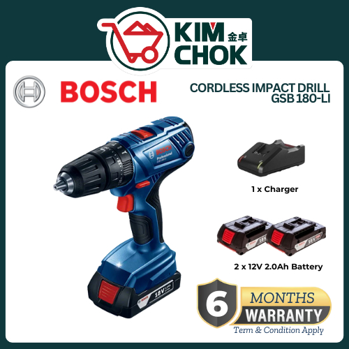 BOSCH 18V Gerudi Impak Tanpa Wayar GSB180-LI | Bosch Cordless Impact ...